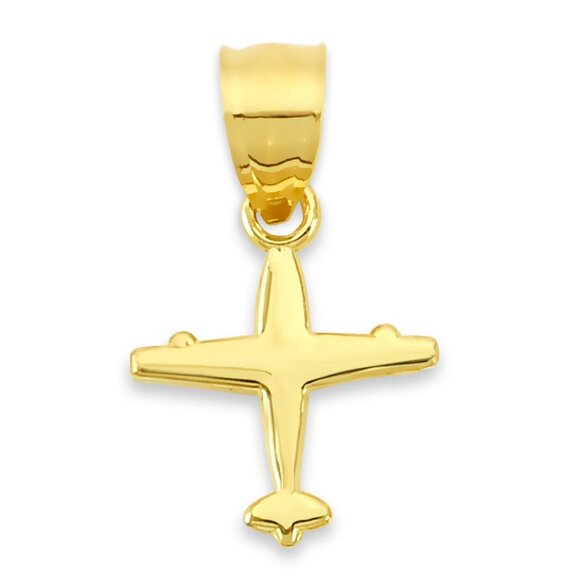 Golden Fire Jewelry | Jewelry | Solid K Gold Airplane Pendant Dainty ...